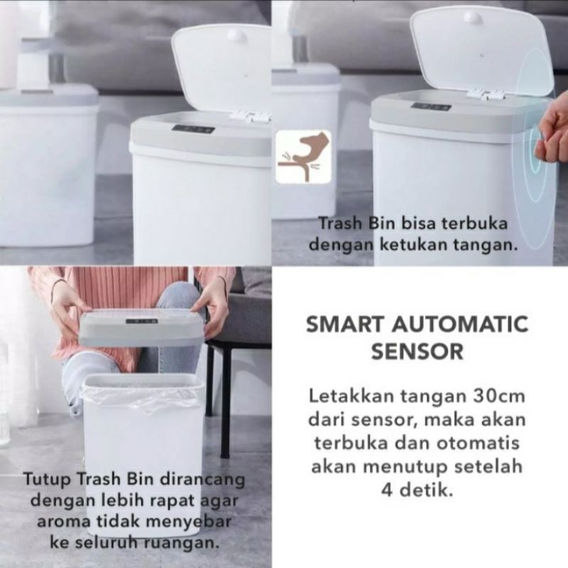 Jual STARCO SMART AUTOMATIC TRASH BIN TEMPAT SAMPAH SENSOR 15 L HARGA ...