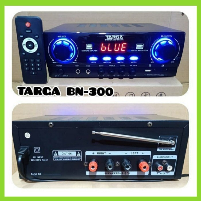 Jual Ampli Targa BN - 300 Amplifier Karaoke Digital Bluetooth Usb Radio ...