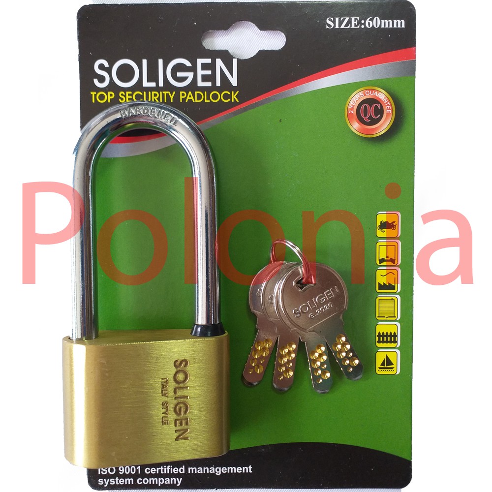 Jual Soligen Gembok 60mm Panjang Kuningan Computer Key | Shopee Indonesia