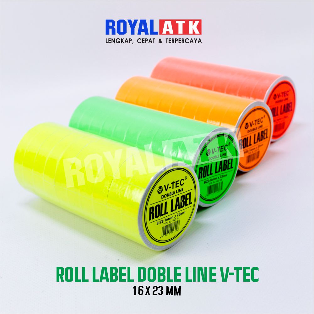Jual Kertas Stiker Label Harga / Label Roll V-tec 2 Baris Ukuran ...