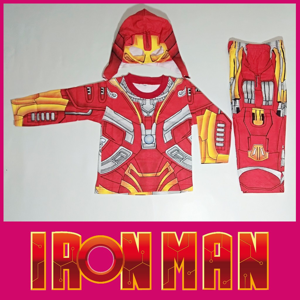 Jual Kostum Iron Man Anak Baju Karakter Superhero Setelan Panjang Full ...