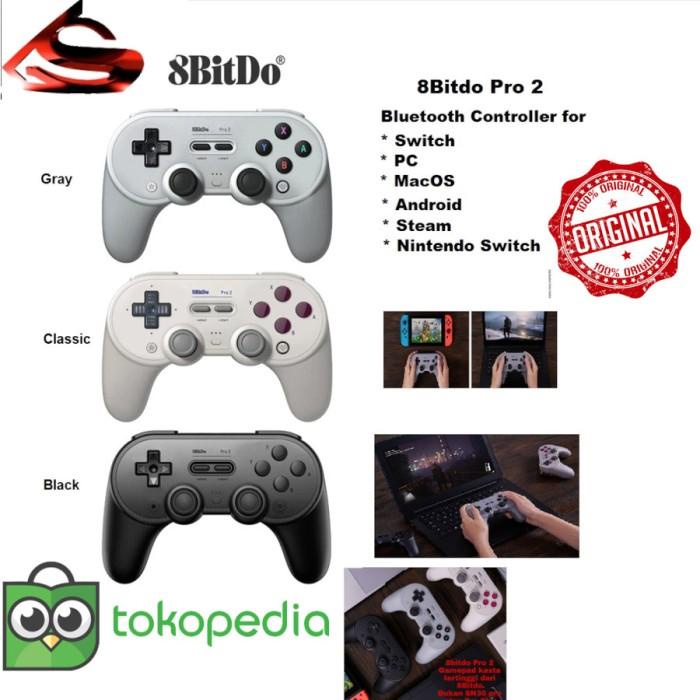 Jual Gaming 8Bitdo Pro 2 Wireless Gamepad Switch Pc Android Macos Joystick Ori | Shopee Indonesia