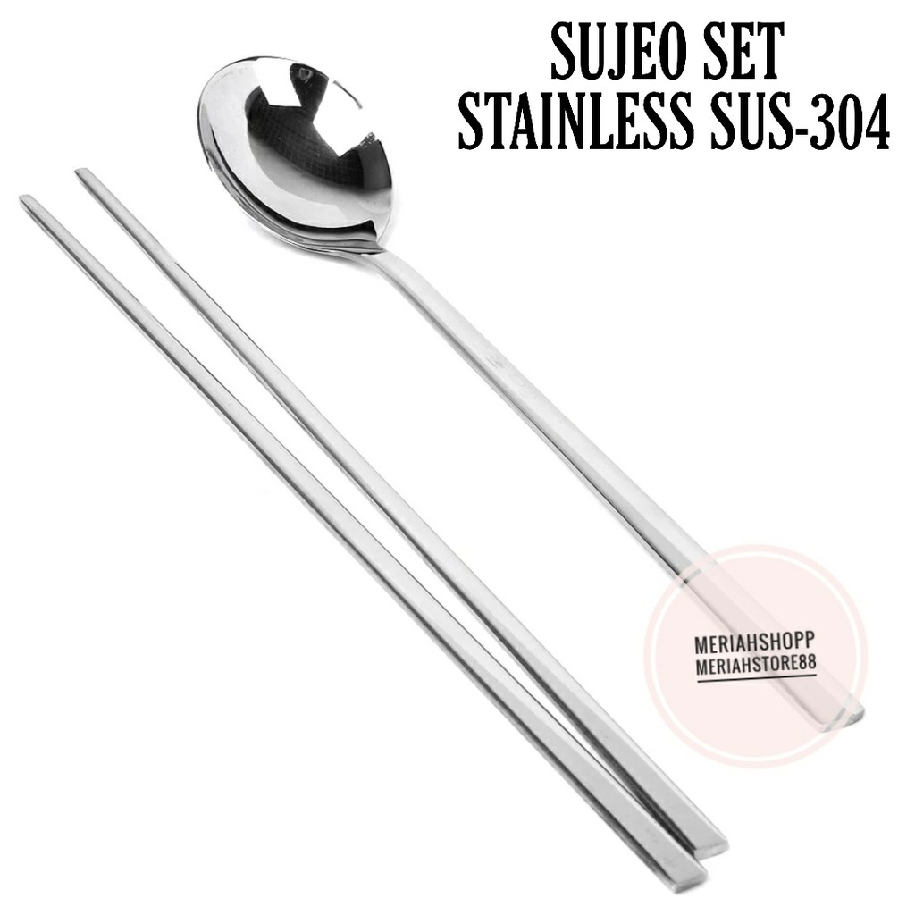 Jual Korean Sujeo | 1set Sumpit dan Sendok Stainless 304 [100% ORI ...