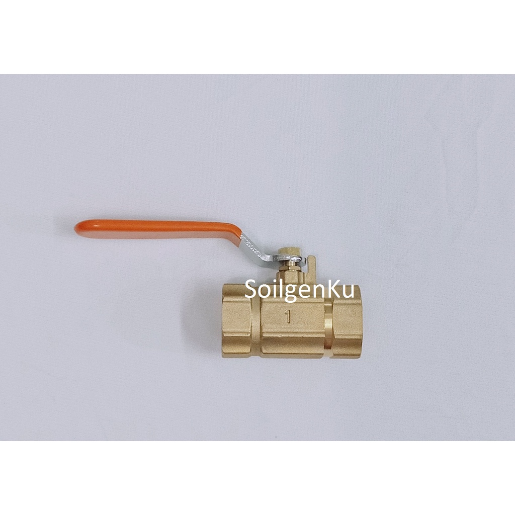 Jual Ball Valve Kuningan Stop Kran Keran Air 1" 1Inch 1Inci Inch Inci Soligen | Shopee Indonesia