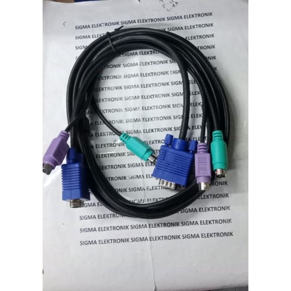 Jual KABEL KVM VGA MALE TO MALE, PS2 TO PS2 1,8 METER | Shopee Indonesia