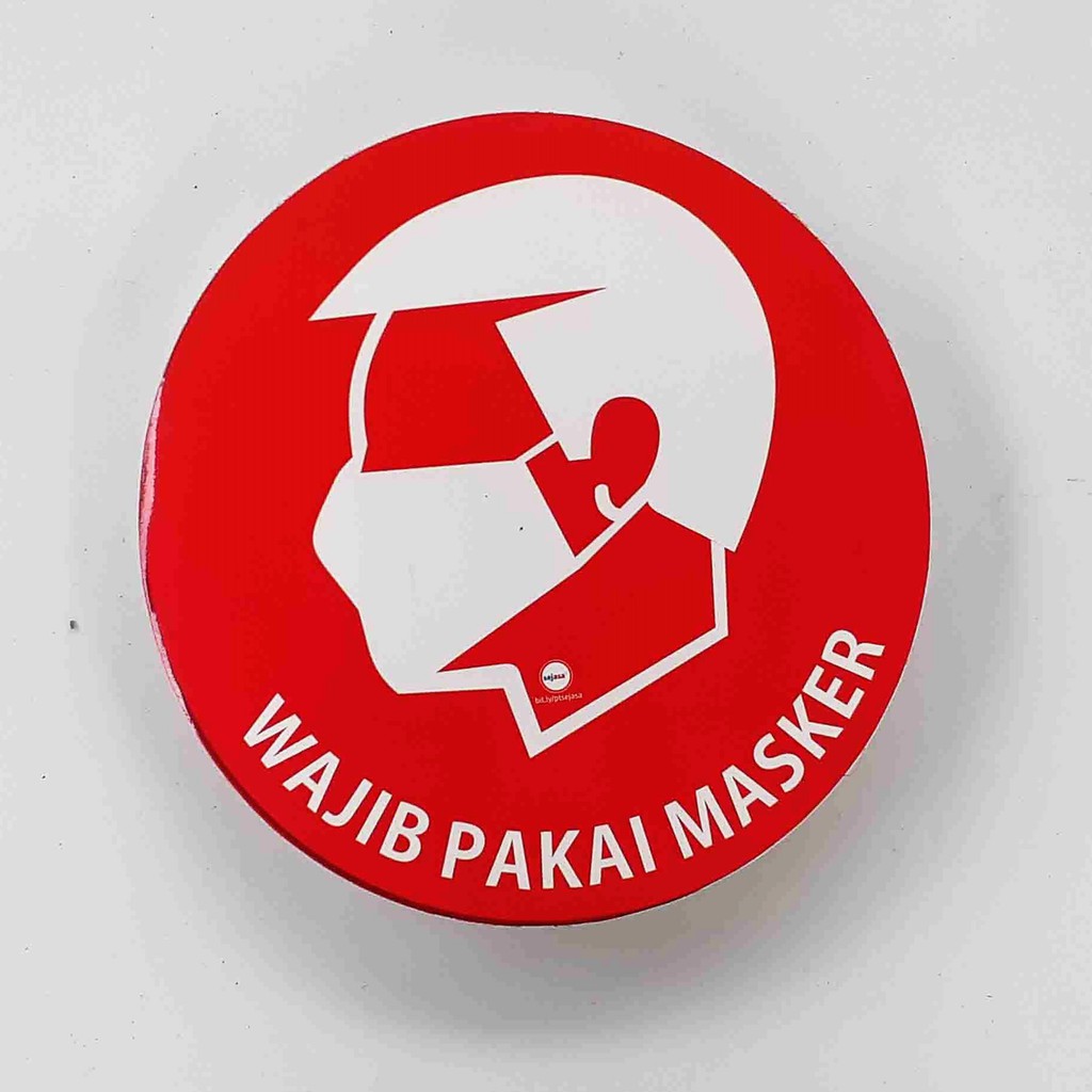 Jual Stiker Wajib Pakai Masker - Versi Chromo (Mirror) | Shopee Indonesia