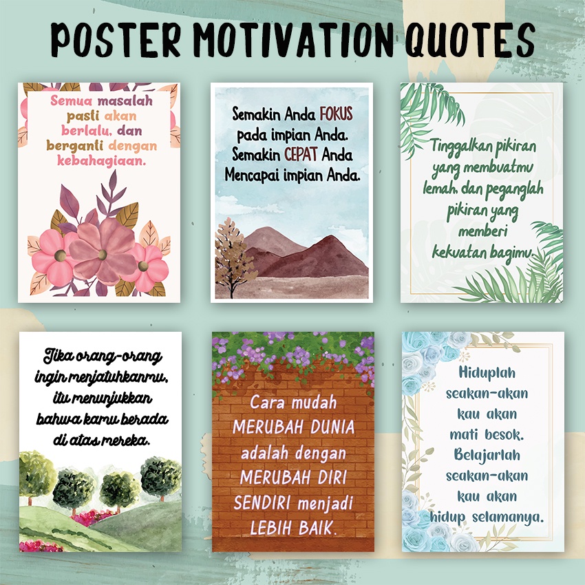 Jual Bysabila POSTER DINDING MOTIVATION QUOTES KUTIPAN MOTIVASI KATA ...