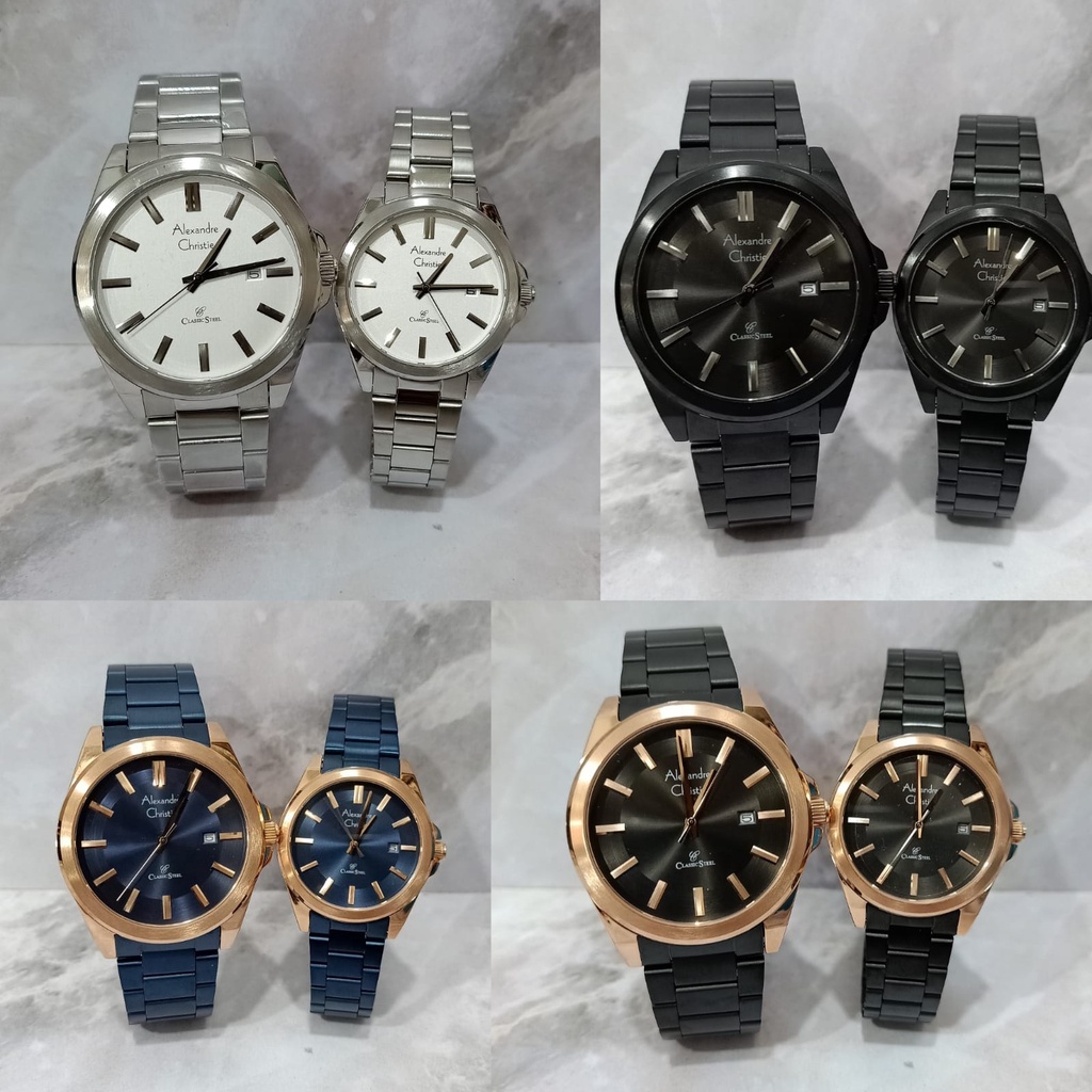 Jual Jam Couple Alexandre Christie AC8663 AC 8663 Stainless Original ...
