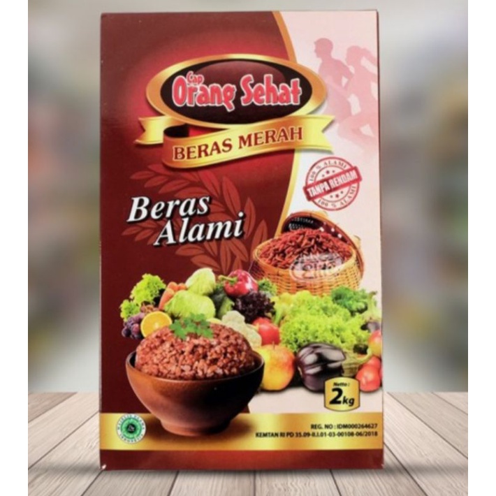 Jual Beras Merah cap Orang Sehat ukuran 2kg | Shopee Indonesia