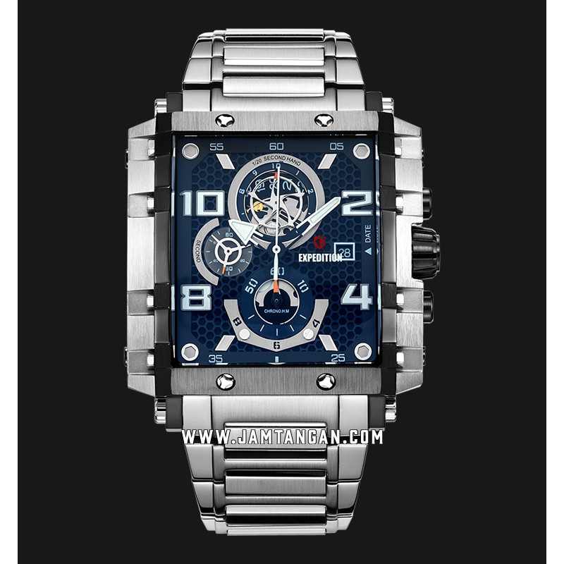 Jual Expedition E 6757 MC BTBBU Chronograph Men Blue Dial Stainless ...