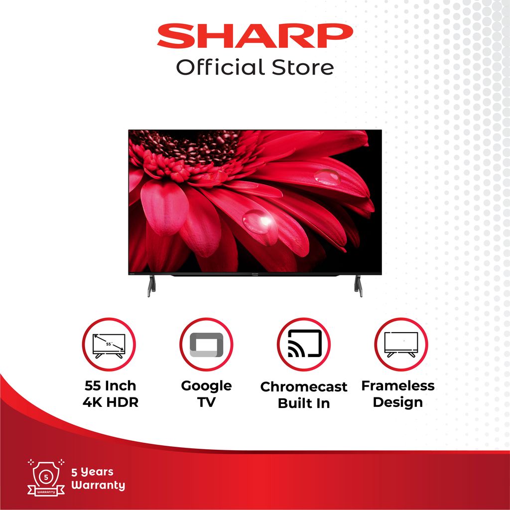 Jual Sharp TV LED UHD 55" 4K+ Frameless Google TV 4T-C55FL1X - Dual ...