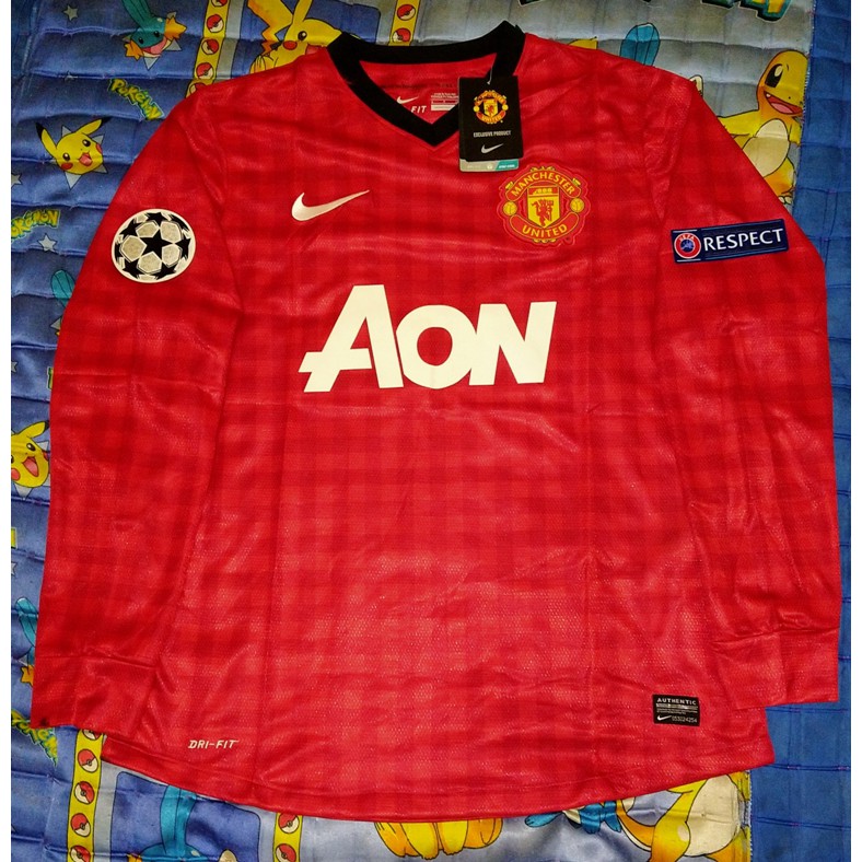 Jual Jersey MU Home 2012/2013 Full Patch UCL Long Sleeve | Shopee Indonesia