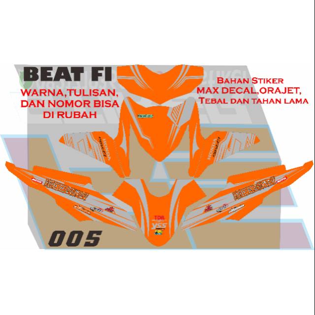 Jual Decal beat fi full body oren | Shopee Indonesia