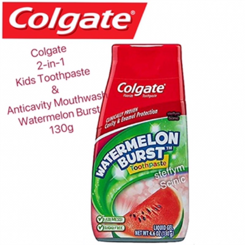 Jual Colgate 2-in-1 Kids Toothpaste & Anticavity Mouthwash, Watermelon ...