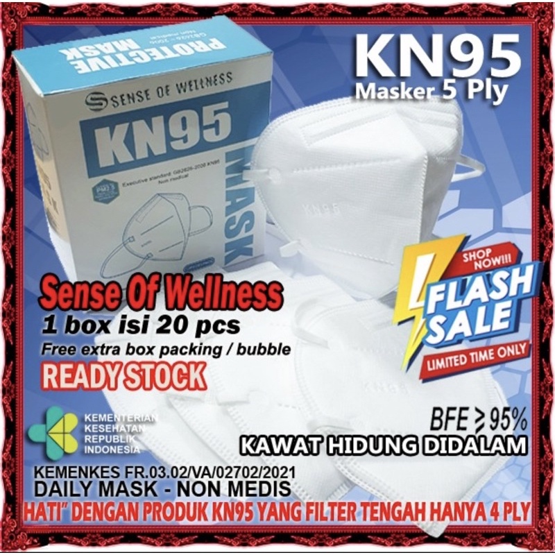 Jual Masker KN 95 5Ply Disposable Mask KN 95 5 Ply Earloop Daily Mask 1 KN-95 - KN95 5Ply SOW ...
