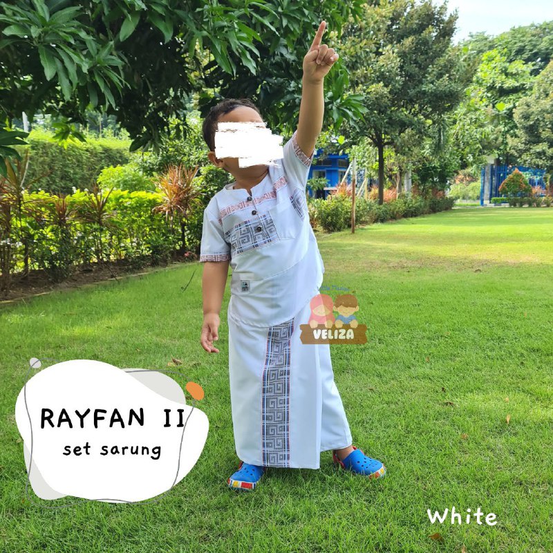 Jual SET KOKO SARUNG ANAK PUTIH LENGAN PENDEK free peci RAYFAN USIA 3,4,5,6,7 TAHUN PREMIUM ...