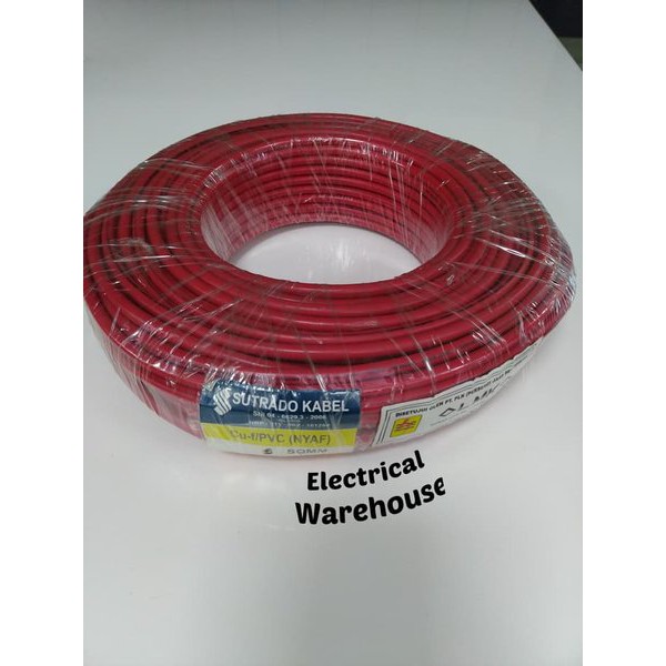 Jual Kabel Serabut NYAF 1x6mm2 SUTRADO 50 Meter ( 6 mm 6mm 6mm2 1x6mm 1x6 mm2 50M Mtr ) | Shopee ...