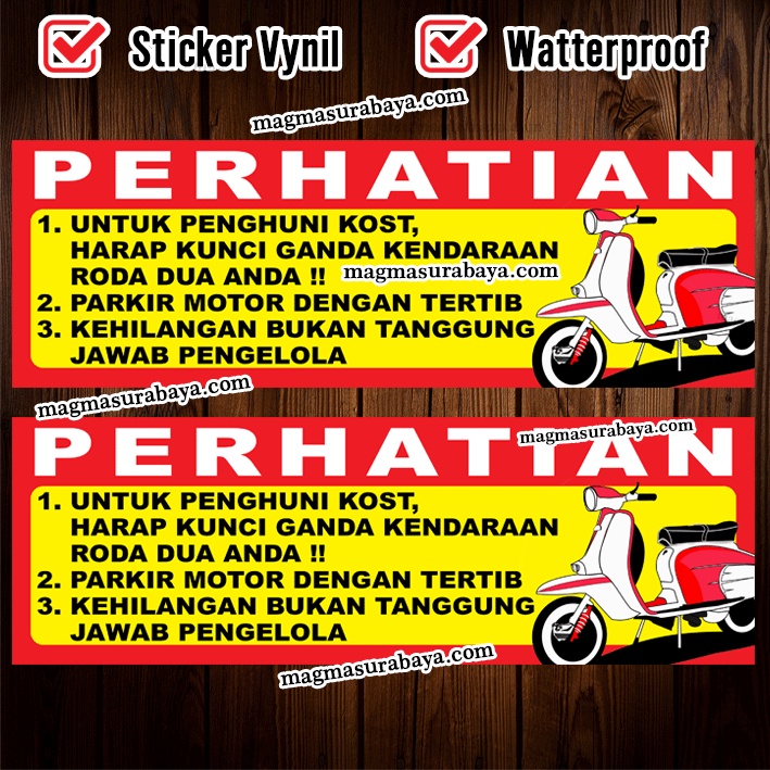 Jual Stiker Kunci Ganda kendaraan Bermotor anda - label warning - sign ...
