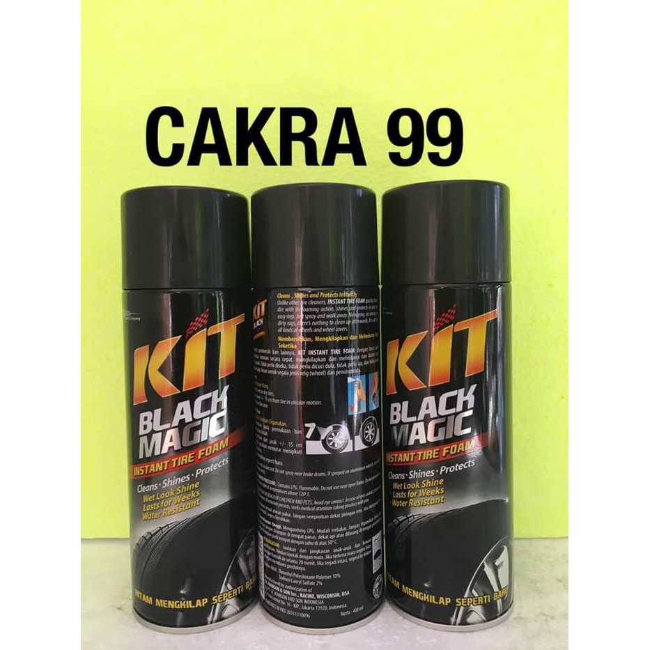 Jual Semir Ban KIT Black Magic Instant Tire Foam semprot kemasan 360ml ...