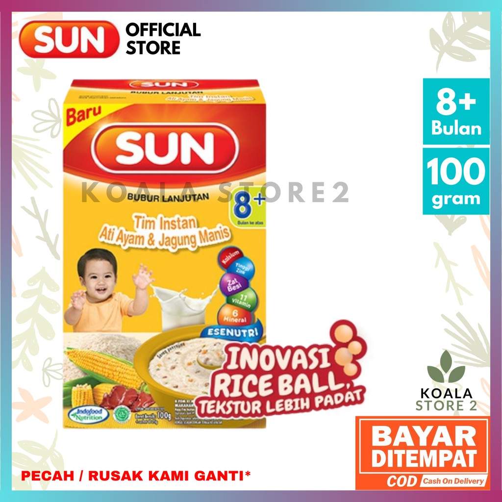 Jual Sun Bubur Tim Instan 8-24 Bulan Rasa Ati Ayam Jagung Box 100 Gram ...