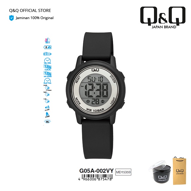 Jual Q&Q QnQ QQ Original Arloji Jam Tangan Unisex Digital Rubber - G05 ...