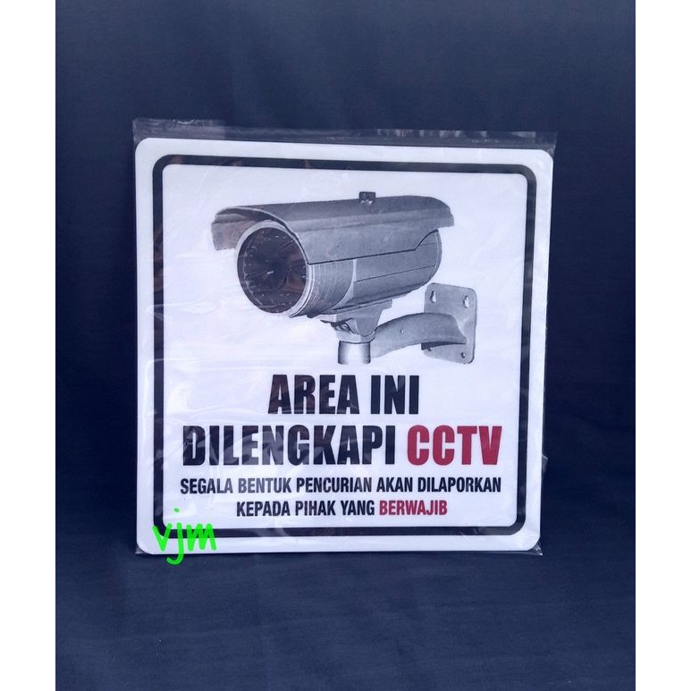 Jual A401Xjex Sign Label Area Ini Dilengkapi Cctv/Acrylic Plat Cctv Sign Board Cctv D501Cnf ...