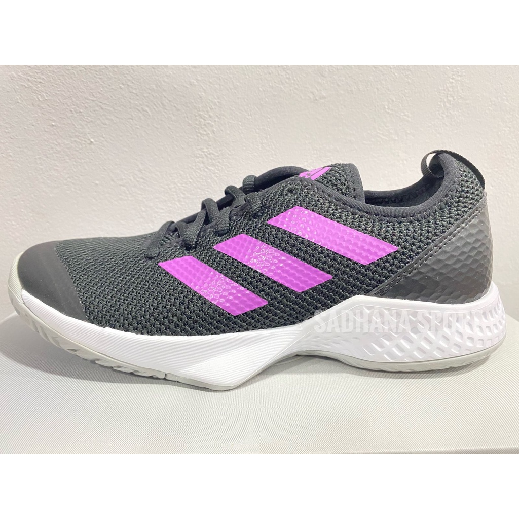 Jual Sepatu Tenis Adidas Court Flash WOMEN Hitam Ungu | Shopee Indonesia
