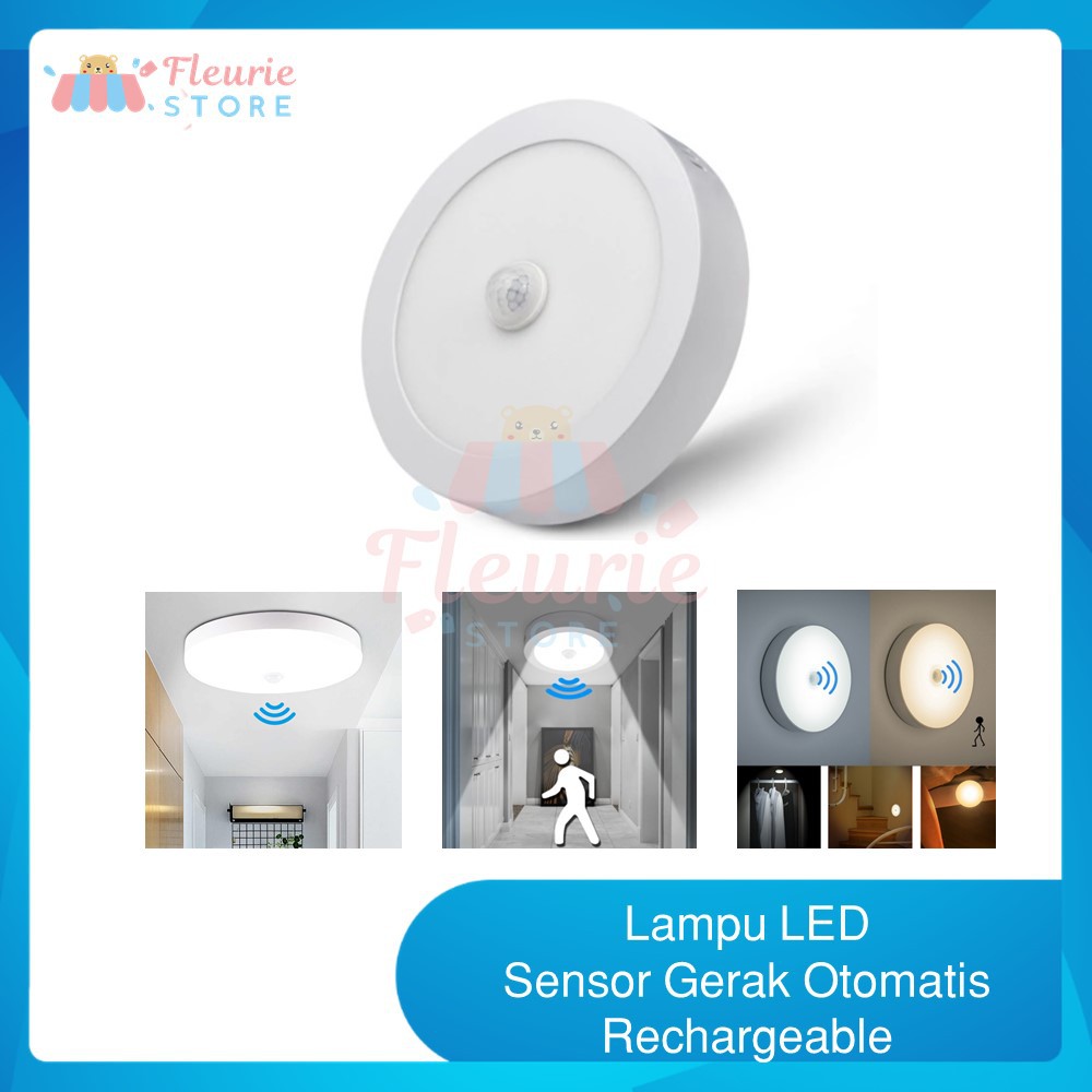 Jual Lampu LED Sensor Gerak Otomatis Rechargeable - Lampu Hemat Listrik ...