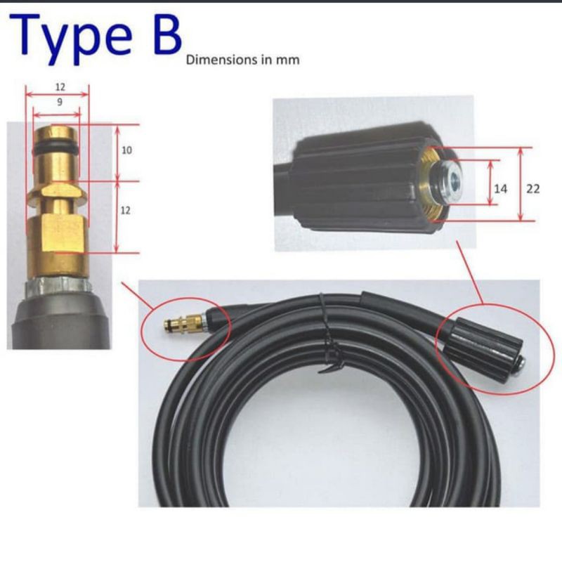 Jual selang hose high pressure karcher k1/K2 -panjang 10 meter | Shopee ...