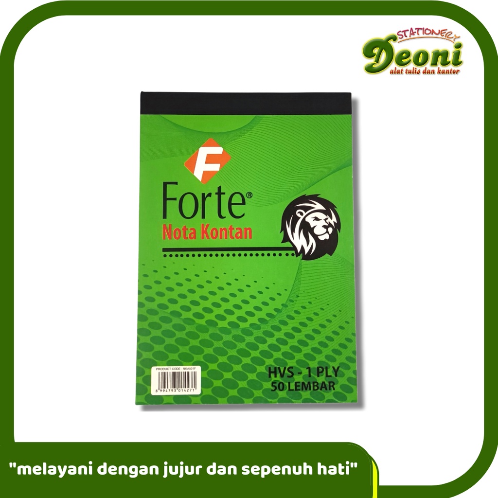 Jual FORTE Nota Kontan 50 Lembar 1 Ply Besar | Shopee Indonesia