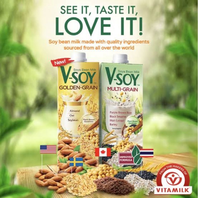 Jual V-soy multi grain / v-soy golden grain / soya milk v-soy | Shopee ...