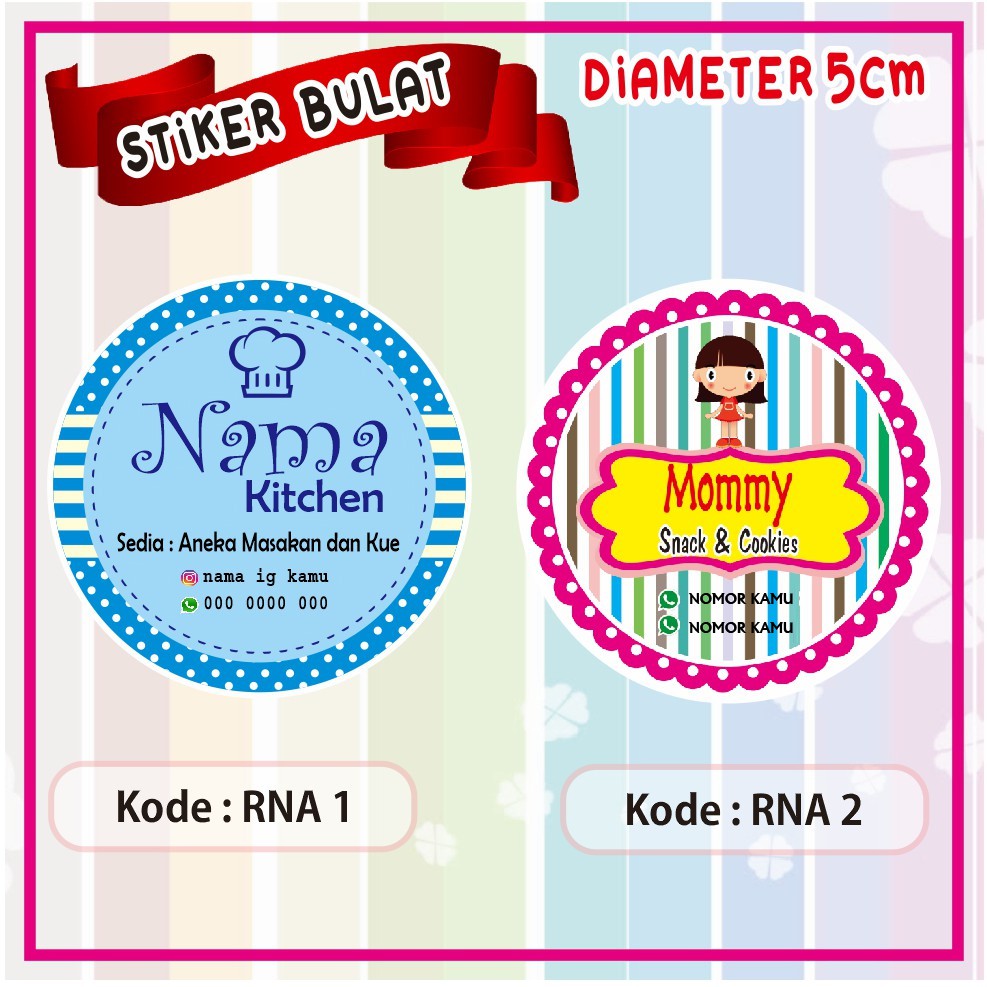 Jual Label Stiker Bulat diameter 5 cm untuk Kue, Cake, Cokies, Snack ...