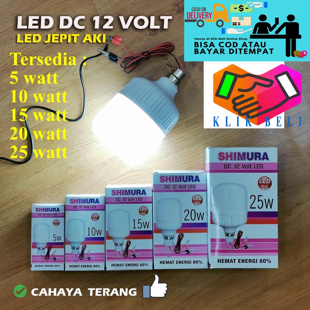 Jual Bohlam Aki Shimura Lampu LED DC 12V Lampu Jepit Baterai 5w / 10w ...