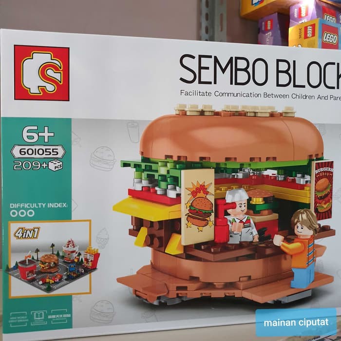 Jual Sembo block 601055 toko kios food stall Burger. Hamburger seri ...
