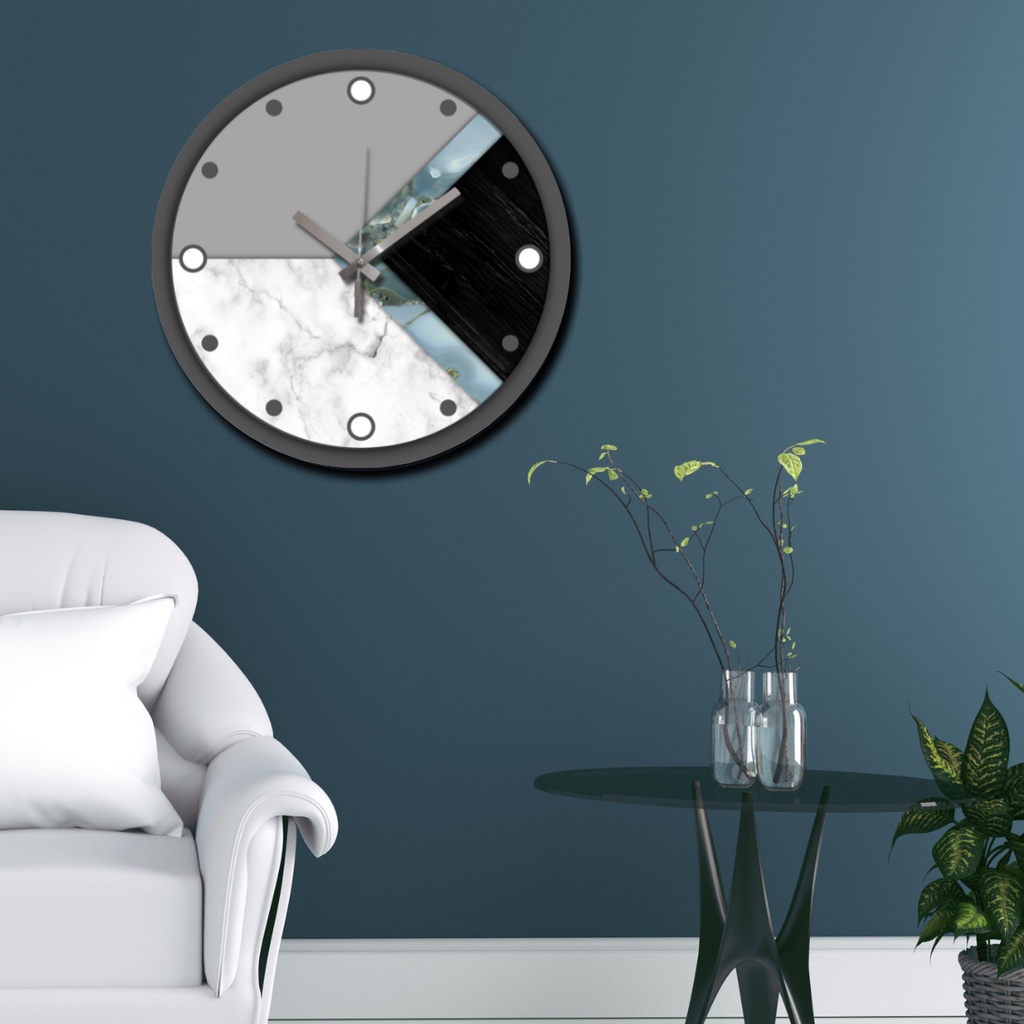 Jual JAM DINDING KAYU ARTISTIK TEMA MARMER AESTHETIC SCANDINAVIAN ...