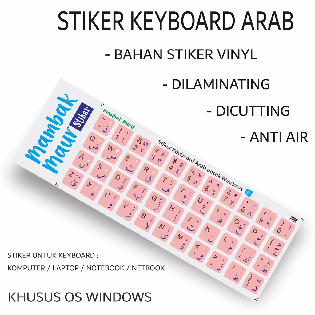 Jual STIKER KEYBOARD ARAB WARNA NAVY PINK - BAHAN VINYL & SUDAH DI ...