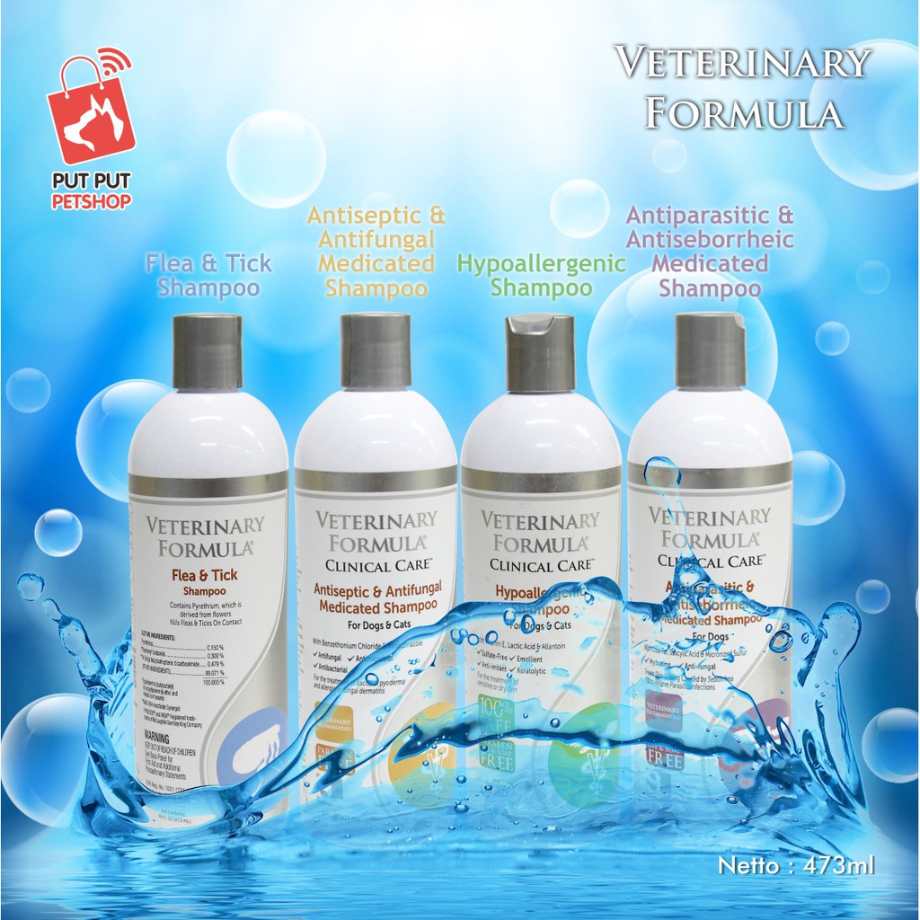 Jual Shampoo Kutu / Veterinary Formula Shampoo Dogs and Cats 473ml ...
