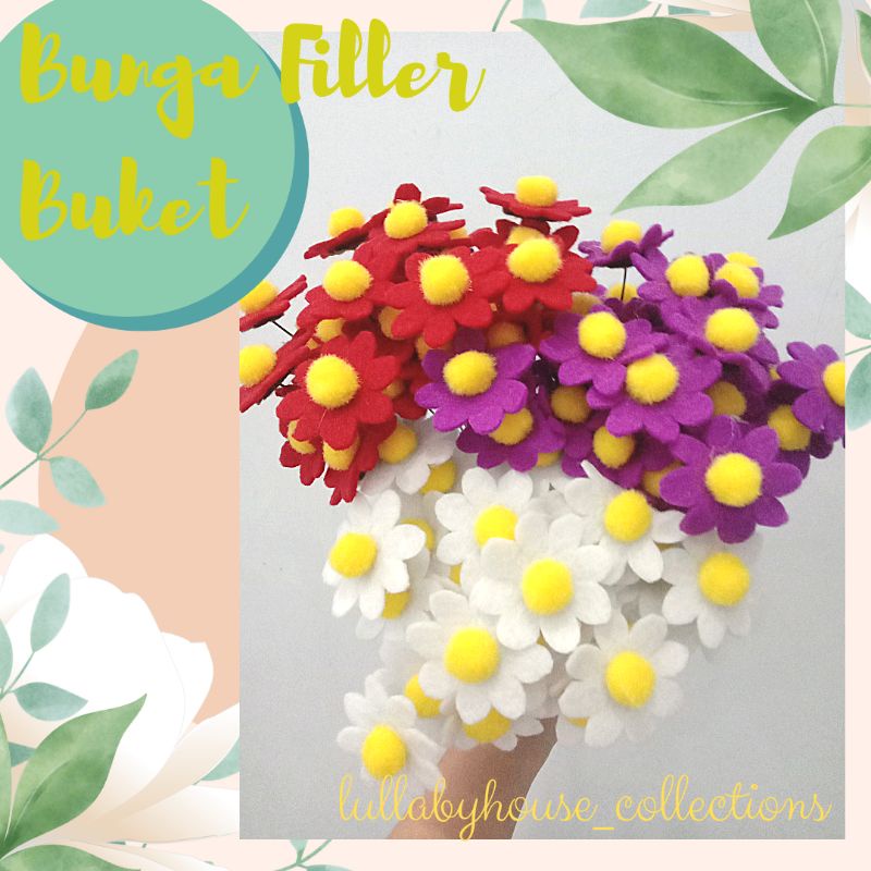 Jual [PO - PERTANGKAI] Filler Buket Bunga Flanel - Daisy Custom Colour ...