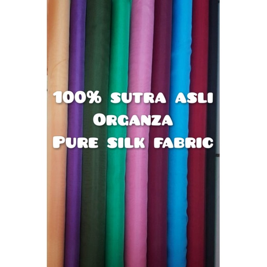 Jual Kain Organza Silk Kain Sutra Organza Mulberry Pure Silk fabric ...