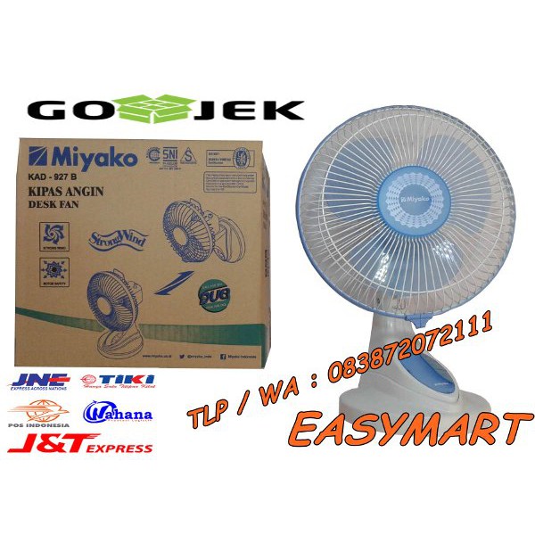 Jual Miyako Desk Wall Fan Kipas Angin Meja Dinding Tembok KAD 927 B 2 in 1 RA1788 CC Home ...