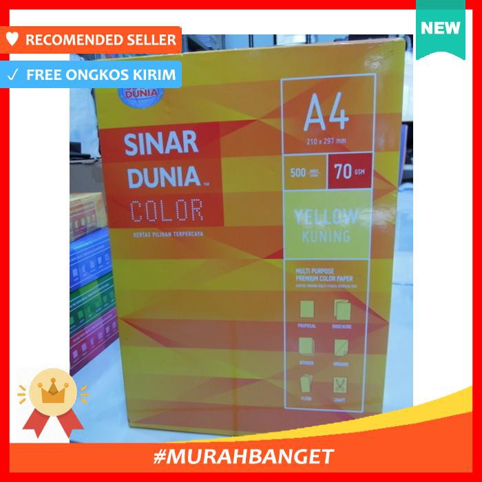 Jual Kertas Hvs A4 70Gsm Sidu Kuning | Shopee Indonesia