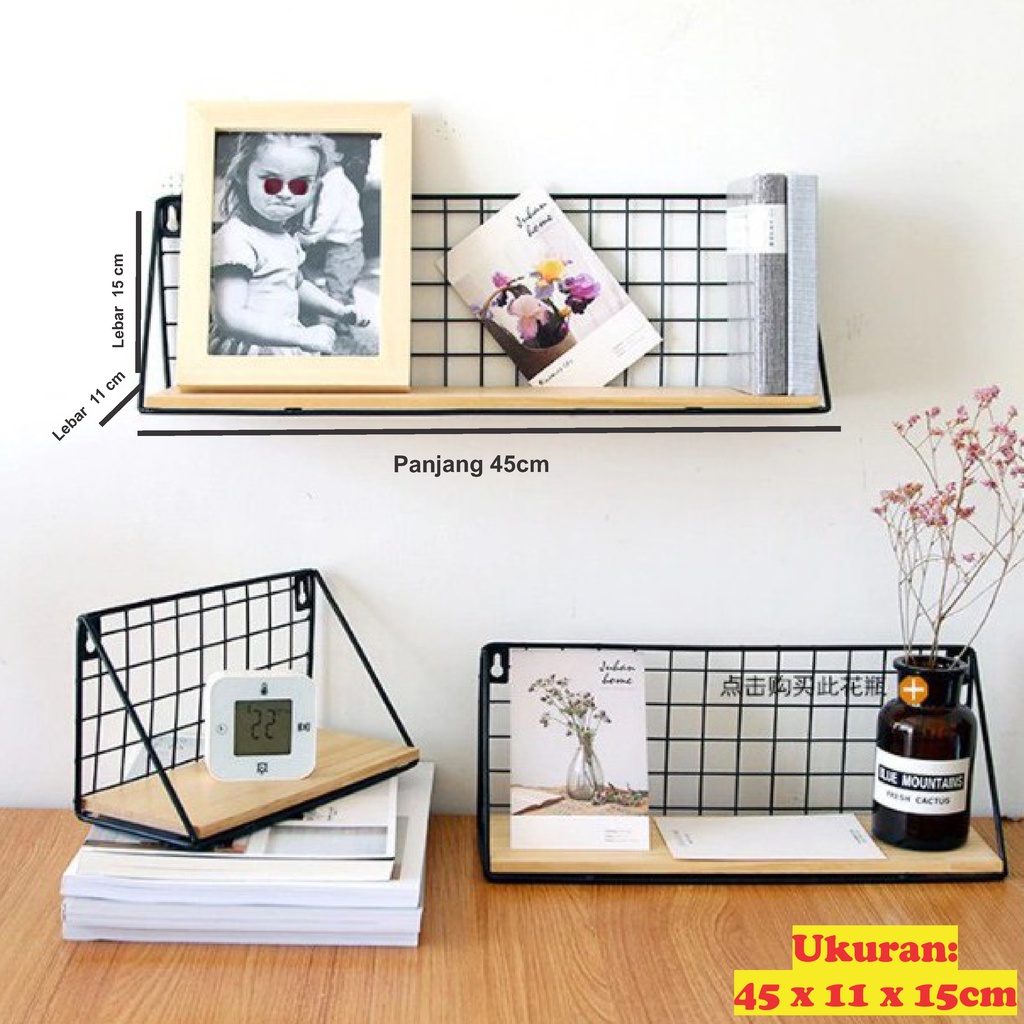 Jual RADIT Hitam Putih Rak Dinding Besi Serbaguna Rak Bumbu Dapur ...