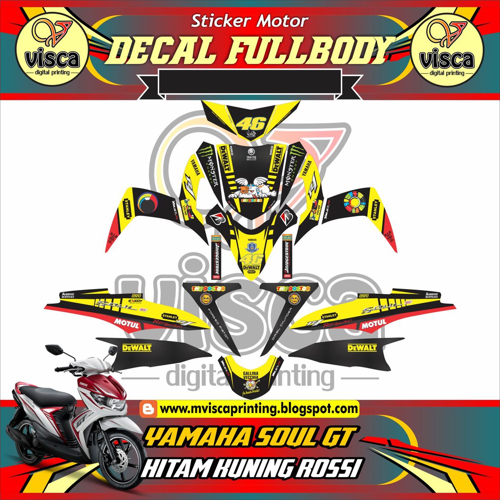 Jual STIKER VARIASI MOTOR SOUL GT DECAL STRIPING FULL BODY SOUL GT ...