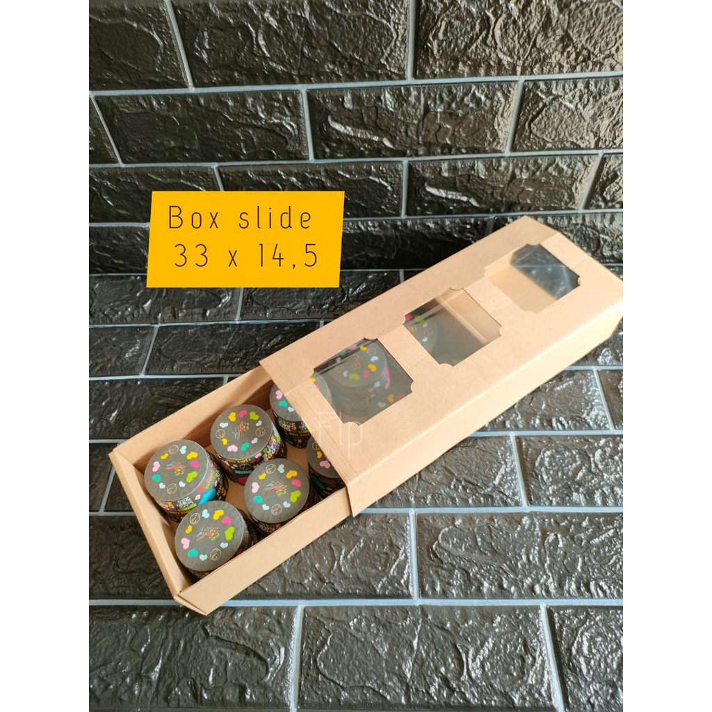 Jual Box slide / dus toples coklat kotak kue 33 x 14,5 x 7,5 cm ...