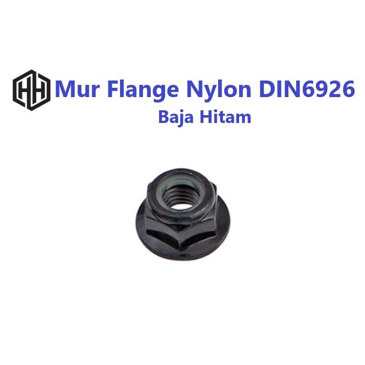 Jual Mur Flange Nylon M3 DIN6926 Baja Hitam | Shopee Indonesia