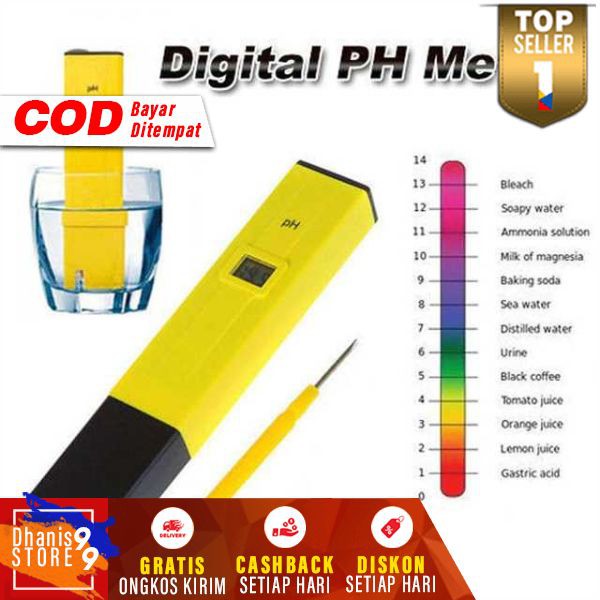 Jual Tester PH Air Minum/Akuarium Alat Ukur Uji PH Meter Aquarium ...