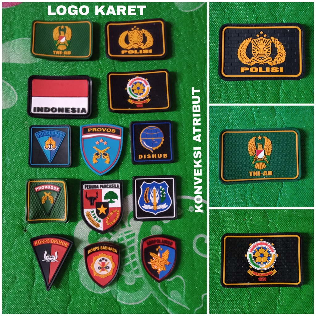 Jual patch rubber logo karet security polisi tni bendera merah putih ...