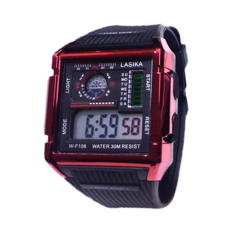 Jual LASIKA WF 108 W-F 108 Jam tangan pria digital, sport. water resist ...