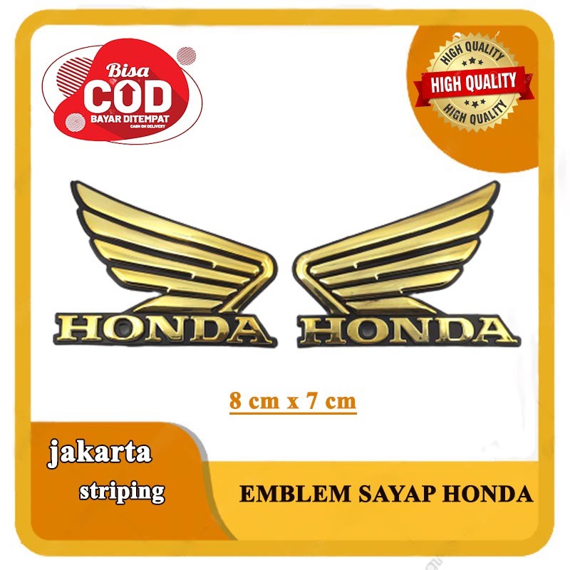 Jual Emblem Stiker Sticker Logo Sayap Honda Timbul sepasang Motor Vario ...
