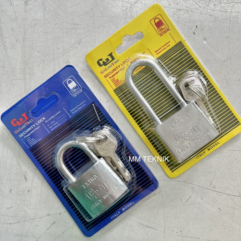 Jual Gembok Pagar Lemari 30mm Gembok Leher Pendek dan Panjang Galentino ...